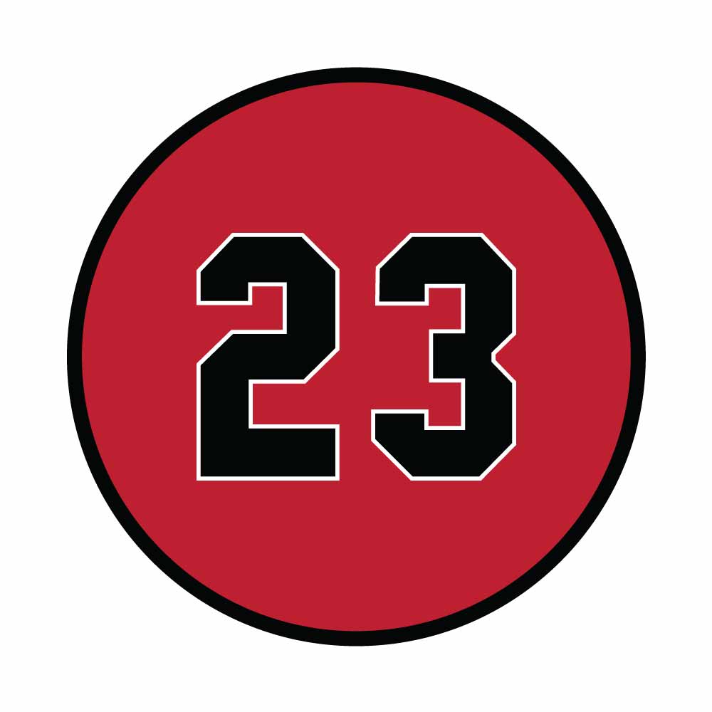 # 23 Black and Red Sticker – Wrigleyville Sports