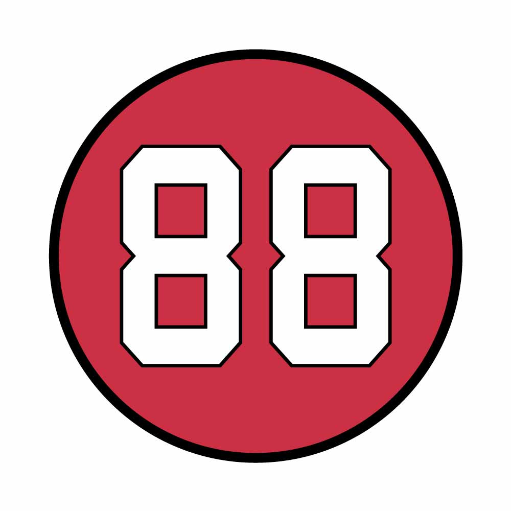 #88 Black Red White Sticker – Wrigleyville Sports