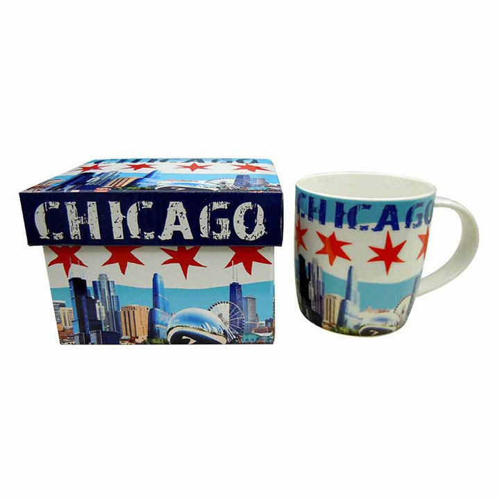Chicago Skyline Flag Boxed Mug – Wrigleyville Sports