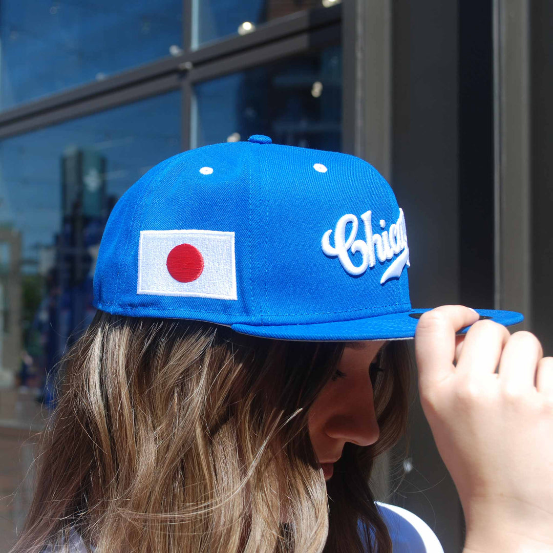 Chicago Cubs Sho-Cago Script Japanese Flag 59FIFTY Fitted Cap ...