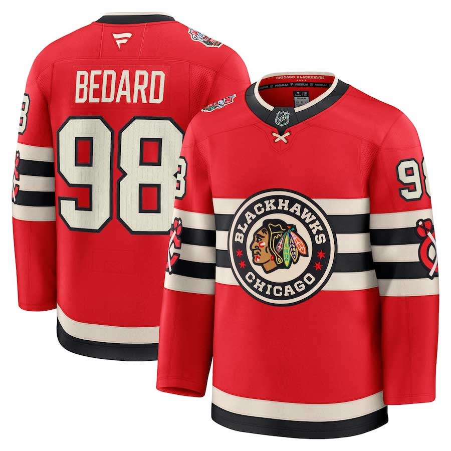Chicago Blackhawks 2025 Connor Bedard Winter Classic Premium Jersey ...