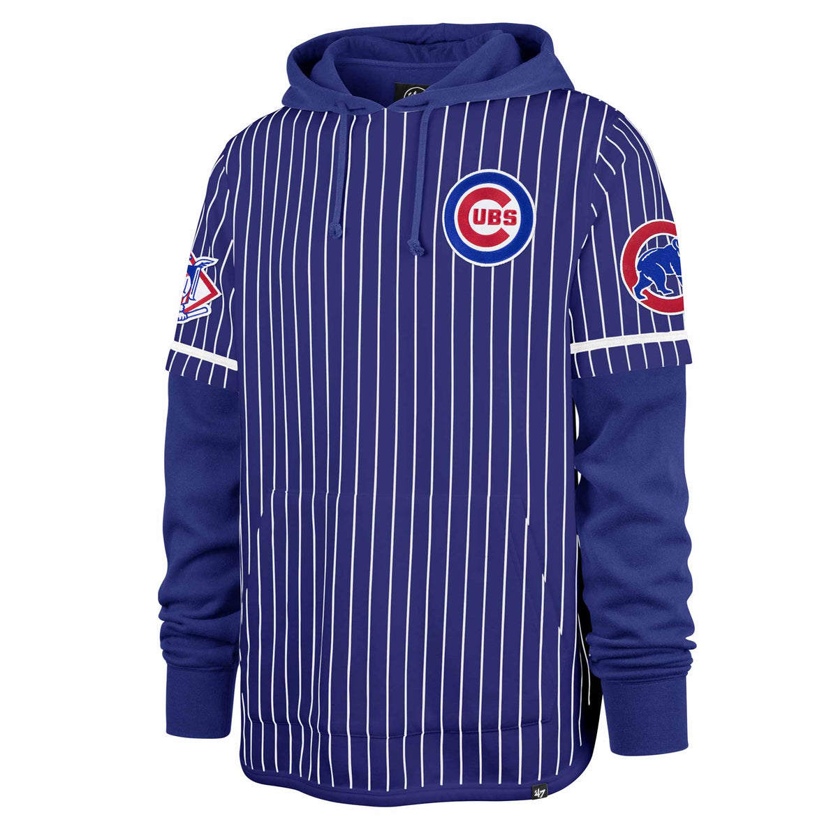 Chicago Cubs 47 Brand Royal Bullseye Pinstripe Double Header Hooded Sw ...