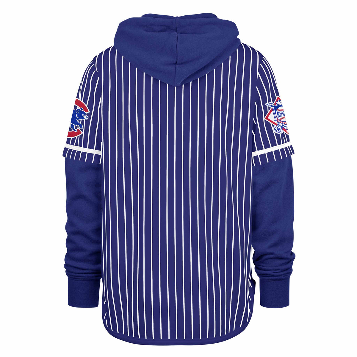 Chicago Cubs 47 Brand Royal Bullseye Pinstripe Double Header Hooded Sw ...