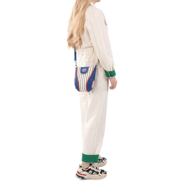 Chicago Cubs Montana West Pinstripe Baseball Stitch Crossbody Purse ...