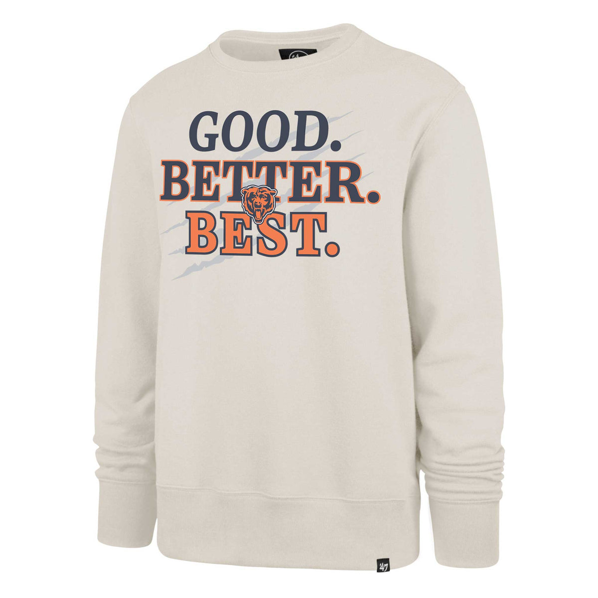 Chicago Bears 47 Brand Good-Better-Best Cream Regional Headline Crewne ...