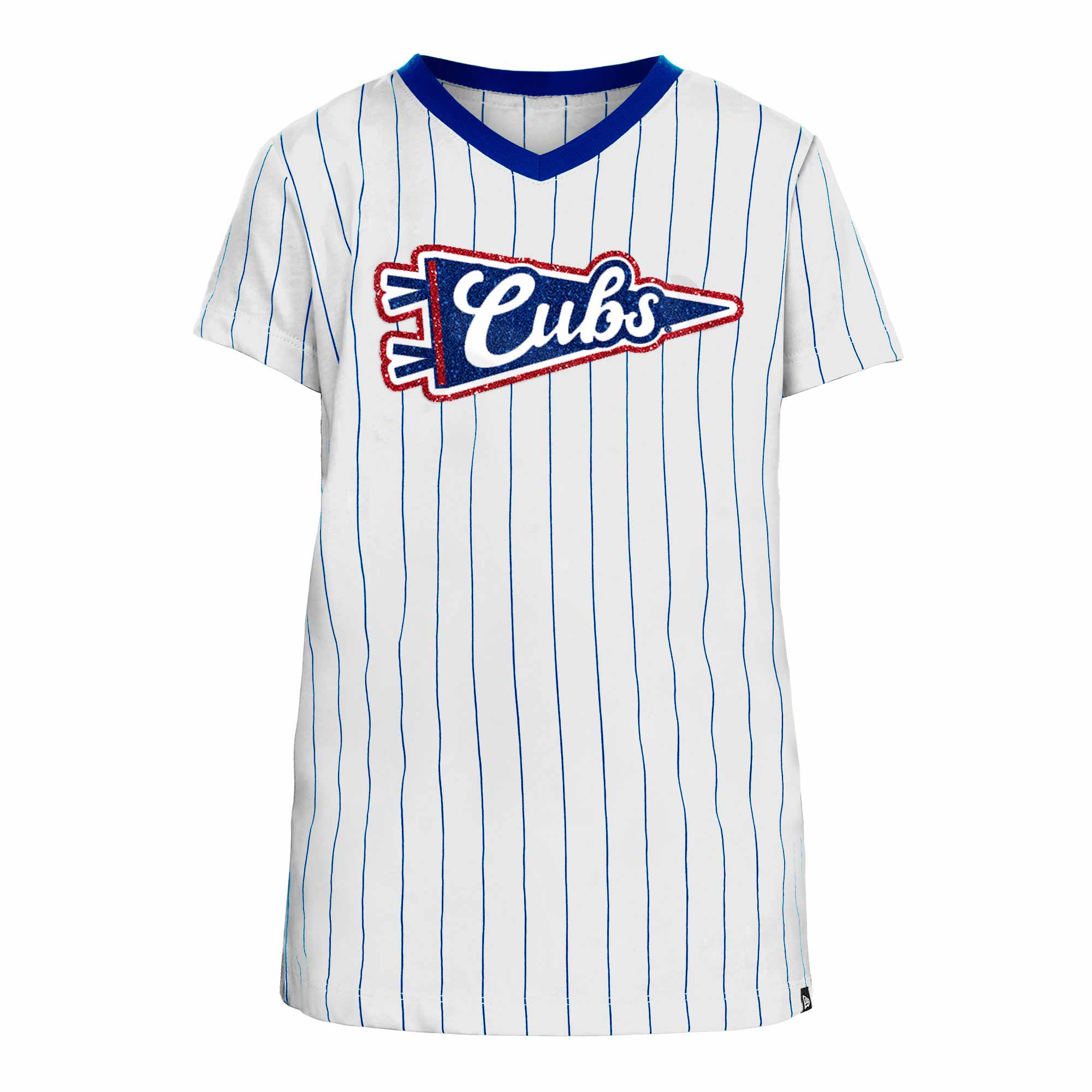 Chicago Cubs Youth Girls Pennant Bullseye Pinstripe T-Shirt ...