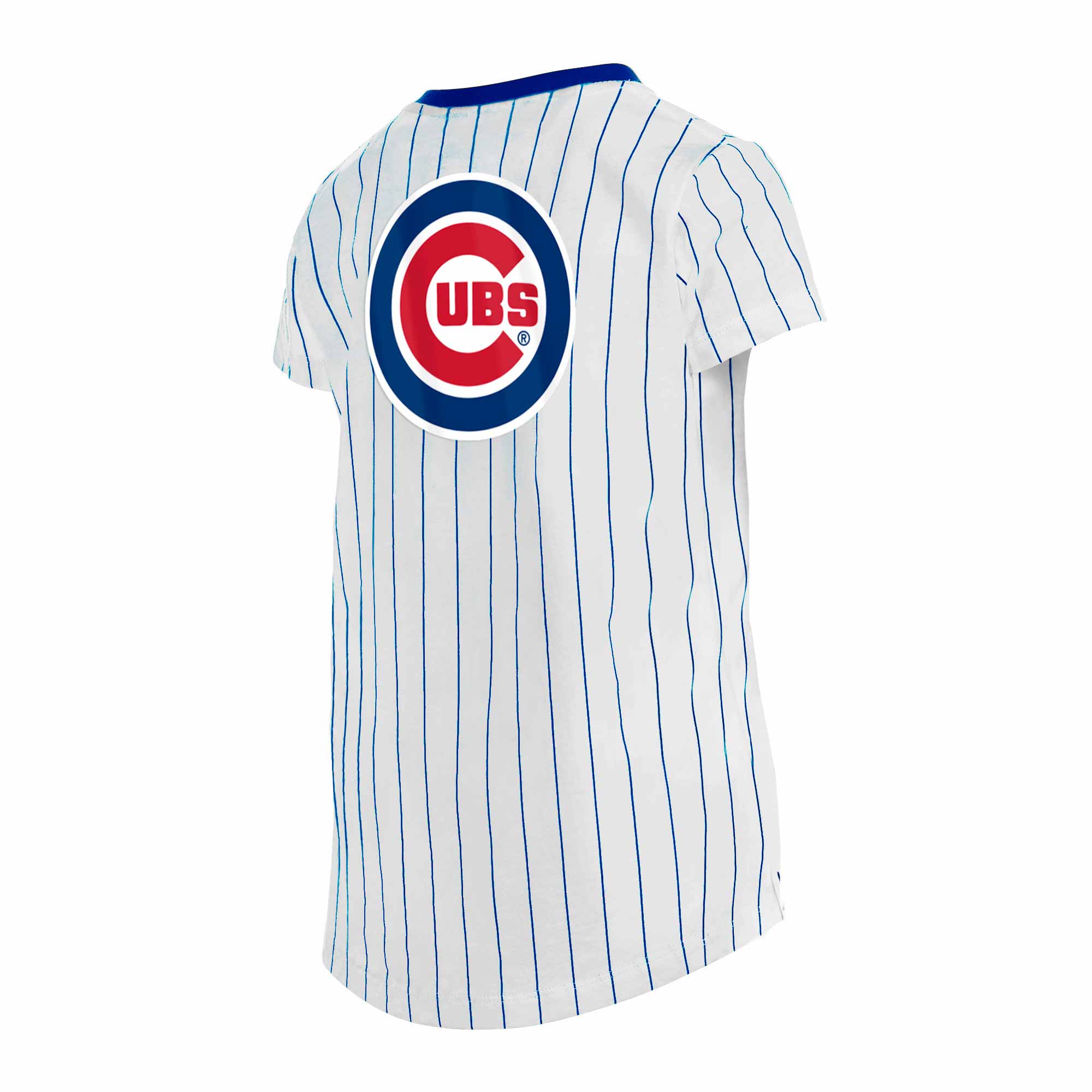 Chicago Cubs Youth Girls Pennant Bullseye Pinstripe T-Shirt ...
