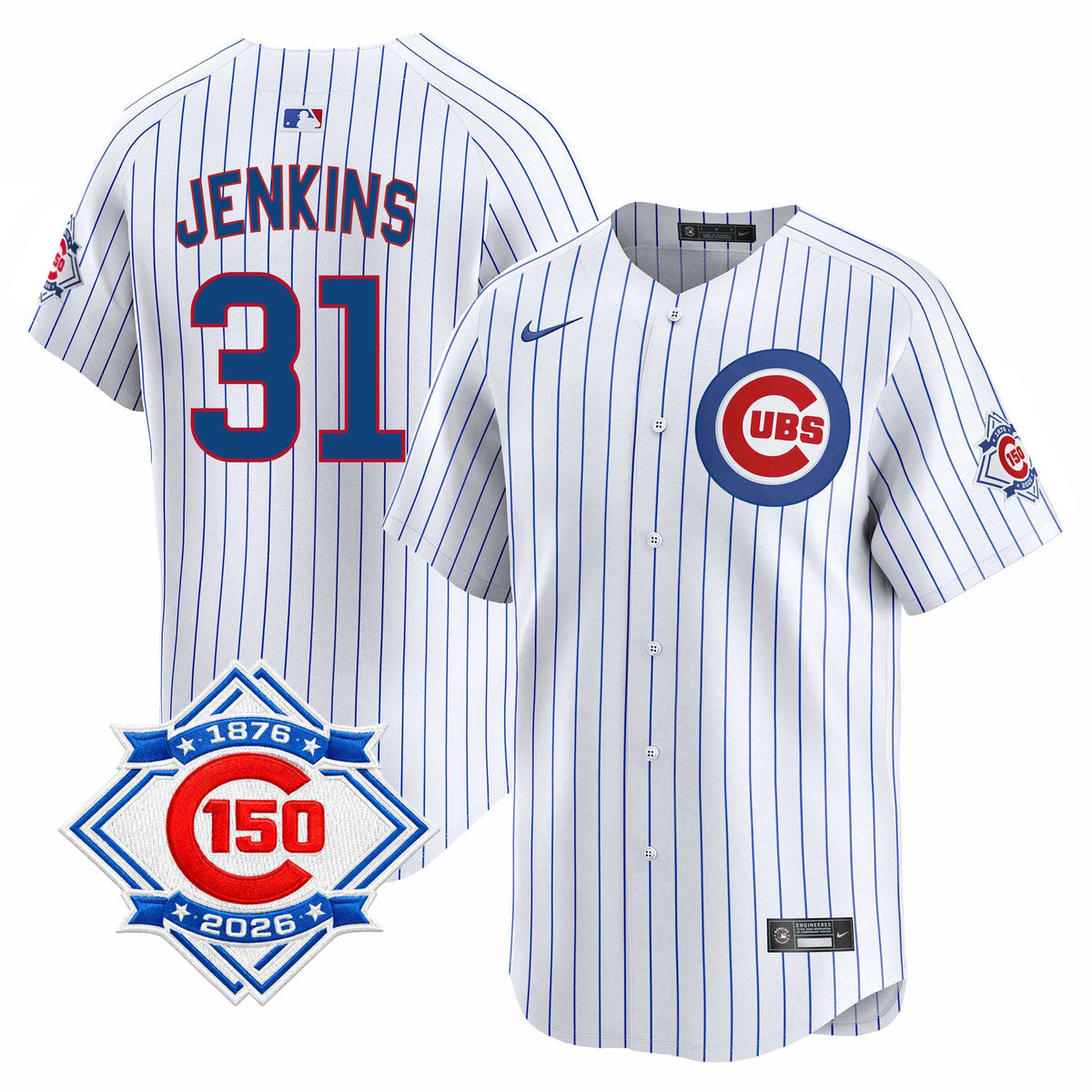 Chicago Cubs Fergie Jenkins Nike Home Vapor Limited 150th Anniversary ...
