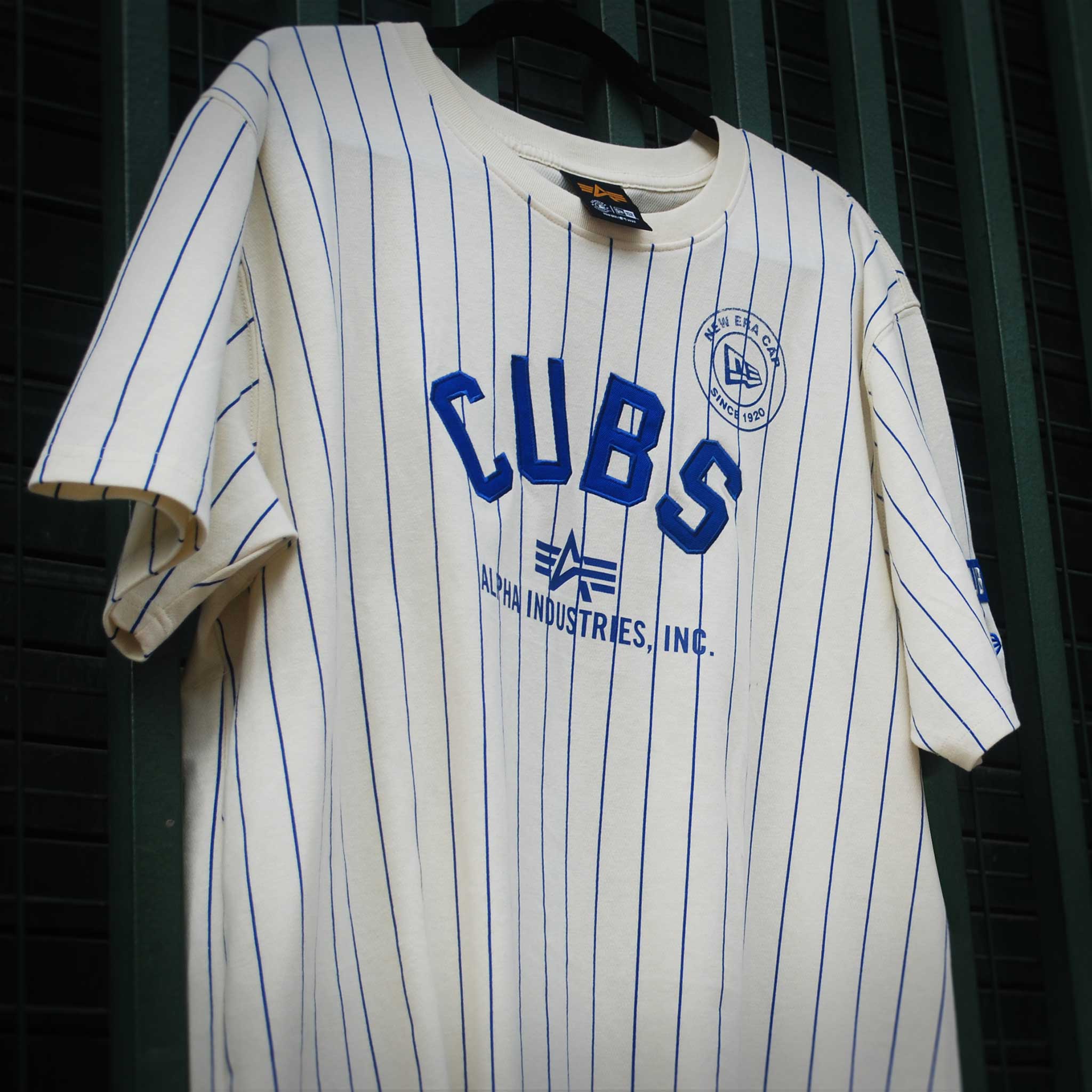 Chicago Cubs Alpha Industries Bullseye Pinstripe T-Shirt – Wrigleyville ...